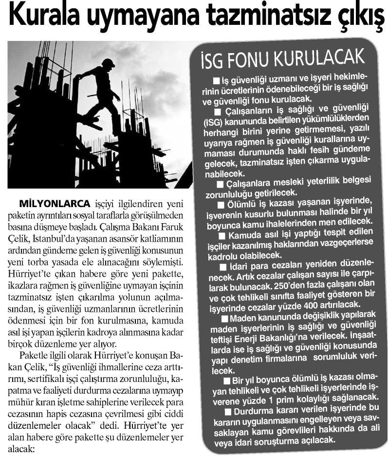 KURALA UYMAYANA TAZMİNATSIZ ÇIKIŞ | Basın-İş Sendikası